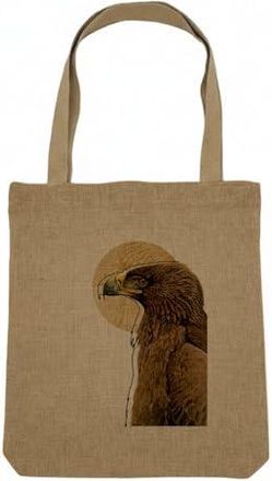Fabulous Sac Shopping Tote Bag Aspect Lin - Aigle Style minimaliste Biologie Illustration Ancienne - Sac de Courses Toile Epaisse 360g Beige Naturel Cabas Port