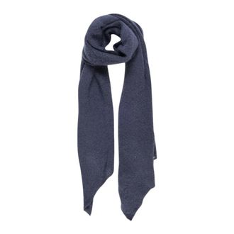Pieces Blauer Texturierter Gestrickter Lurex Schal - - Accessories - Damen - Blau - ONE SIZE