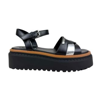 Liu Jo Femme, Chaussures, Noir, Taille: 39 EU Sandales Plateformes en Cuir