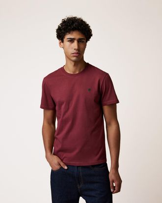 Faguo T-shirt bordeaux coton recycl&eacute;
