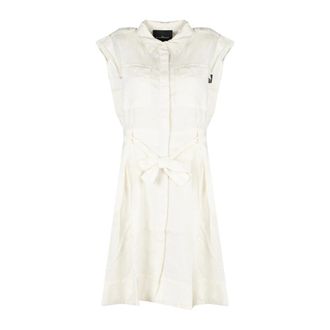John Richmond Leinen-Hemdblusenkleid - - Dresses - Damen - Wei&szlig; - M