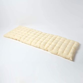 Homescapes Bankauflage 3-Sitzer Creme - Sitzkissen Bank Outdoor/Indoor, Oeko-TEX-Zertifiziert, Sitzauflage waschbar f&uuml;r Gartenbank & Sitzbank, 143 x 48 cm