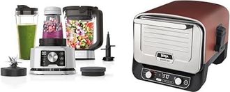 Ninja Ninja Foodi Power Nutri Blender 3-en-1, mélange les bols de smoothie boissons glacées, 1200W, CB350EU + Ninja Woodfire Four à pizza extérieur électriq