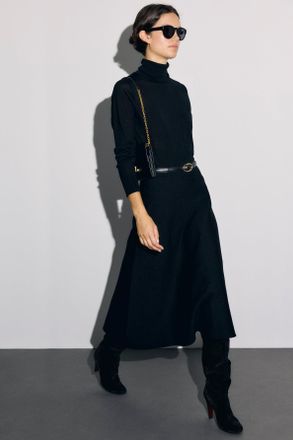 Gerard Darel Jupe mi-longue en maille milano - TAYA - Noir