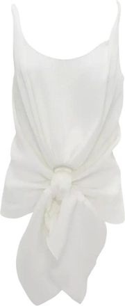 J.W.Anderson Femme, Tops, Blanc, Taille: 38 FR Knotted Strap Top