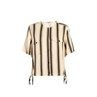 Suncoo Chemise &agrave; rayures en lin m&eacute;lang&eacute;