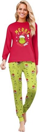 Generic Le Grinch Pyjama Noel Famille De Grinch Vetement Ensemble Chaud Et Doux Couple Garcon The Adulte Coton Homme Femme Enfant Ensembles Hiver Pull Deguise