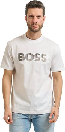 HUGO BOSS Homme, Tops, Blanc, Taille: 5XL T-shirt Regular-fit en coton merceris&eacute;