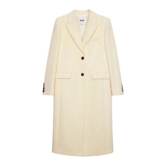 Msgm Einreihiger Mantel - - Coats - Damen - Wei&szlig; - M