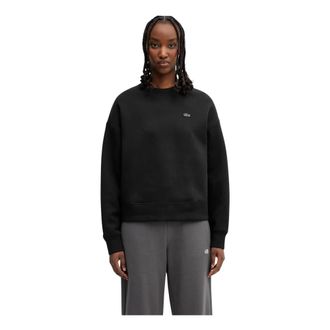 Lacoste SweaT-shirt en jersey double face oversize - Femme - Sweatshirts et sweats &agrave; capuche - Noir - Taille: 38 FR