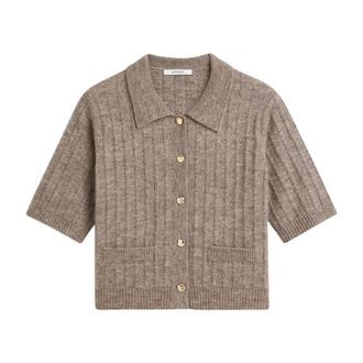 Summum Kurz gestrickter Polokragen-Cardigan - - Knitwear - Damen - Braun - M
