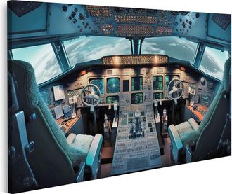 Islandburner Bild auf Leinwand Cockpit Flugzeug Space Shuttle Innenansicht Flugdeck Flugzeug KI Pilo Bilder Wandbilder Poster JAXH-1P
