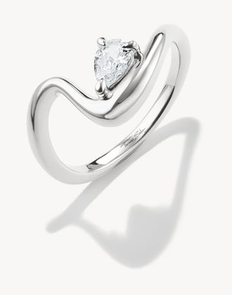Thomas Sabo bague avec zirconia blanc en forme de goutte en argent, blanc-Argent&eacute;