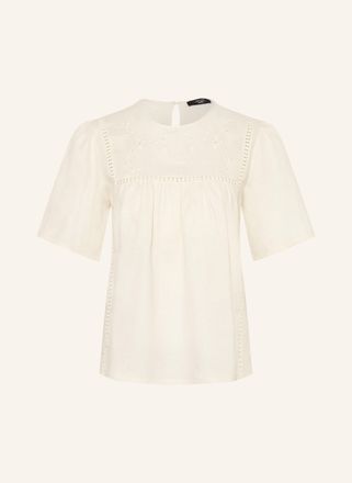 Max Mara Weekend Max Mara Blusenshirt Bacino Im Materialmix Mit Leinen weiss
