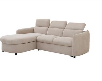 Vente-Unique Ecksofa - Ecke Links - Schlafsofa - Stoff - Beige - RAVIELA