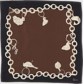 Jacquemus Quadratischer Designer-Seidenschal mit grafischem Allover-Druck