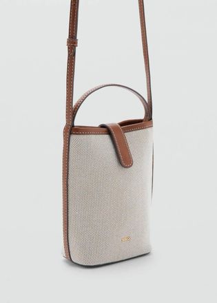Mango Handytasche mit Schultergurt aus Canvas beige - Damen - Einheitsgr&ouml;&szlig;e - MANGO