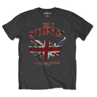THE ROLLING STONES T-Shirt Union Jack US Map pour Homme, Gris, L