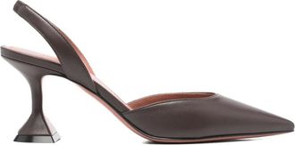 Amina Muaddi escarpins Holli 70 mm - Marron
