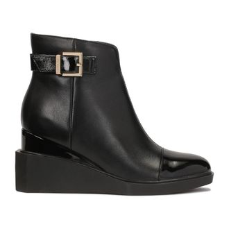Kazar Lederstiefel auf zweistufigen Ankern - - Shoes - Damen - Schwarzk - 40 EU