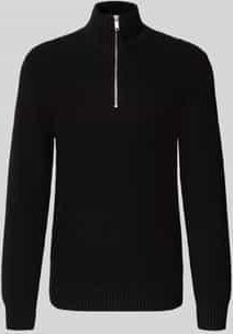 Mc Neal Slim Fit Strickpullover aus reiner Baumwolle mit Troyer-Kragen