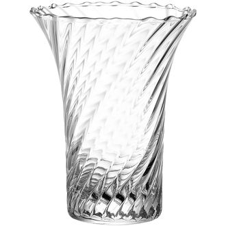 Leonardo Leonardo Ravenna Blumenvase aus 3D veredeltem Glas, handgefertigte, geschwungene Glasvase in klassischem Stil, Unikat, H&ouml;he: 14,5 cm, 018608