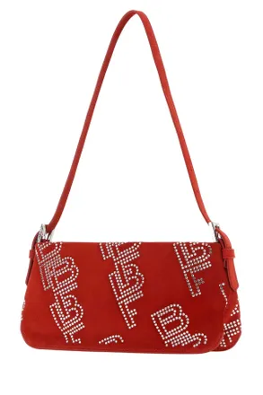by FAR Womens Embellished Suede Dulce Shoulder Bag Pm Borse A Mano