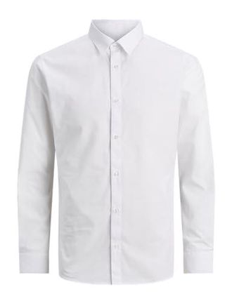 Jack & Jones JACK&JONES PLUS Jjjoe Ls Plain Pls Chemise pour Femme, Blanc., 4XL