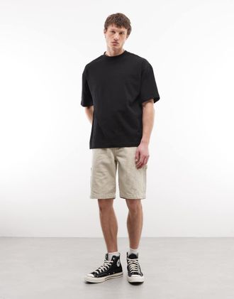 Dickies Carpenter-Shorts in Wollwei&szlig; mit Hickory-Streifen, 11 Zoll Schrittl&auml;nge