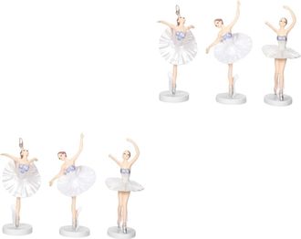 Aboofan 6 STK Tänzerfiguren Ballettmädchen Cupcakes Ballett-Skulptur für Damen elegant bürodeko Ornament Mädchen-Statue Tänzer-Skulptur Kuchen Dekorationen 3-