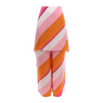 Fendi Ff Color-Block Drapierte Hose - - Trousers - Damen - Mehrfarbig - S