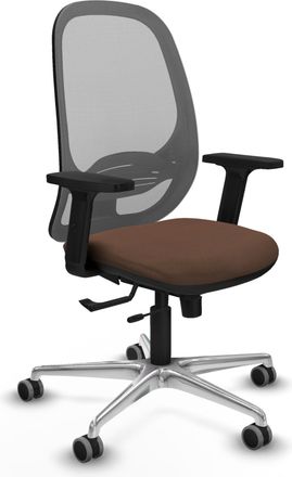 Piqueras y Crespo B&uuml;rostuhl mit 2D-Armlehnen, h&ouml;henverstellbare Lendenwirbelst&uuml;tze, ausgestattet mit Syncro/Traslack und Schneideschaum, mit Rollen 65 mm, Parkett, Grau