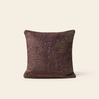 Madura Housse De Coussin Klark Kaki et prune - MULTICOLORE
