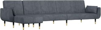 vidaXL Schlafsofa in L-Form Dunkelgrau 275x140x70 cm Samt vidaXL