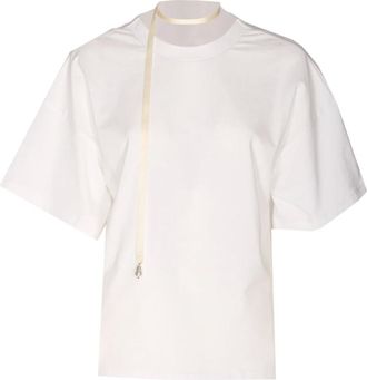 PDR Phisique Du Role Femme, Tops, Blanc, Taille: 38 FR T-Shirt avec Collier de Perles Baroques
