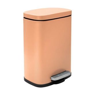 Spirella Fu&szlig;abfallbeh&auml;lter aus Stahl AKIRA - Modernes Rechteckdesign mit Anti-Fingerabdruck-Beschichtung - Langsame und leise Schlie&szlig;ung - Mattes Pfirsich - 5L