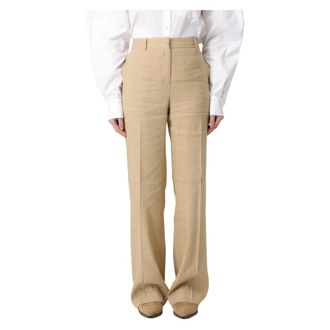 Alberta Ferretti Hose Leinen-Viskose Stretch - - Trousers - Damen - Beige - M