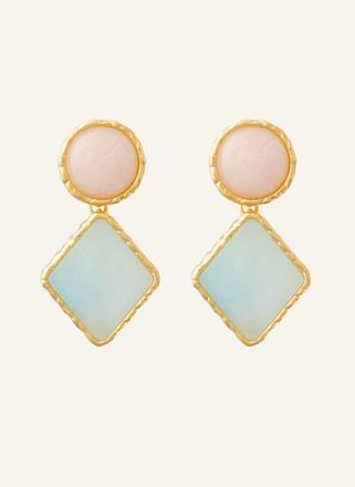 Vanessa Baroni Vanessa Baroni Ohrh&auml;nger Vintage Geometric Earring Latte Marble Cloud Marble By Glambou gold