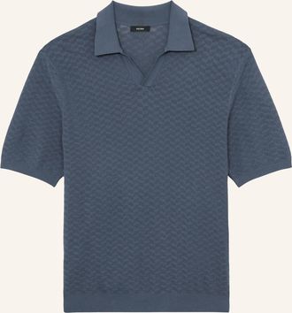 Reiss Reiss Strick-Poloshirt Sol blau