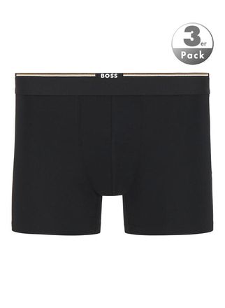 HUGO BOSS Herren Unterw&auml;sche schwarz Baumwolle gemustert