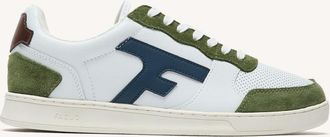 Faguo Baskets blanc et kaki cuir - HAZEL