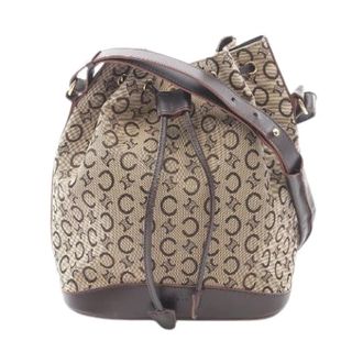 Celine Pre-owned Sac seau en toile et cuir C Macadam - Femme - Pre-owned - Beige - Taille: ONE Size