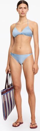 Arket Gl&auml;nzende Bikinihose -Blau