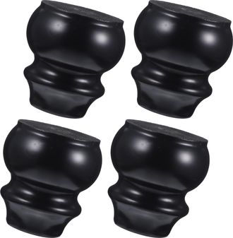 Hemobllo 4 St&uuml;ck M&ouml;belbeine aus Massivholz Gedrechselt H&ouml;henverstellbar Walnussfarbig Sofa und Kommodenbeine Ersatzf&uuml;&szlig;e f&uuml;r Schrank Bett und Couchtisch