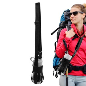 Generic Wasserflaschenhalter mit Gurt, Trinkflaschenschal - Schec tragbar verstellbar zum Schutz von Flaschen | Tassenaufbewahrungsbox f&uuml;r Getr&auml;nke aus Edelst