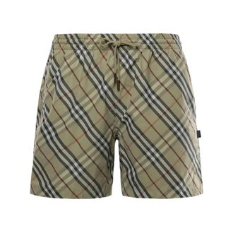 Burberry Check Badeshorts - - Swimwear - Herren - Gr&uuml;n - S