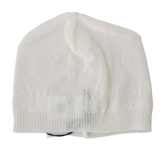 Costume National Mens Beanie White Wool Blend Branded Hat