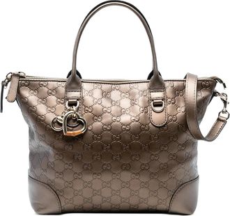 Gucci Hobo Bags - Metallic Guccissima Heart Bit Tote - Gr. unisize - in Braun - für Damen
