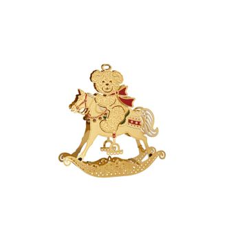 Krebs Glas Lauscha Weihnachtsdekoration/Christbaumschmuck - Weihnachtsaufh&auml;nger aus Metall - Motiv: Teddy - Gr&ouml;&szlig;e: ca. 5,5 cm