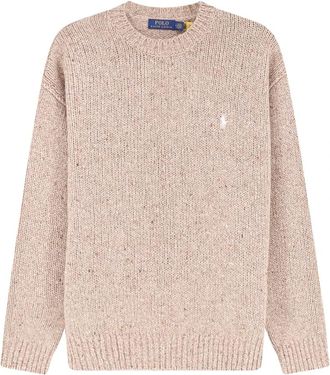 Polo Ralph Lauren Pull col rond c&ocirc;tel&eacute; - Homme - Pulls - Beige - Taille: L